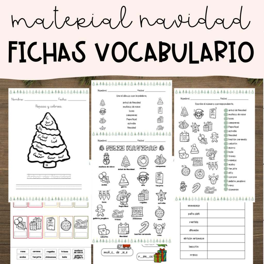 Fichas vocabulario Navidad – Imagina, crea, educa