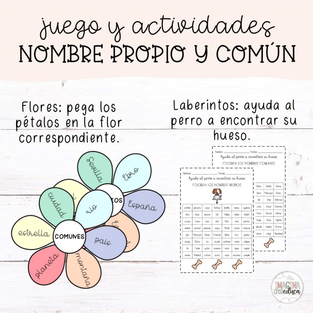 Nombres propios y comunes – Imagina, crea, educa