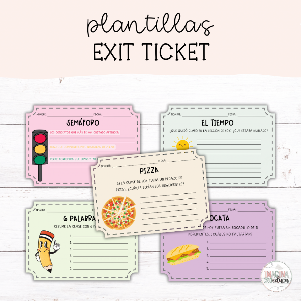 Exit ticket – Imagina, crea, educa
