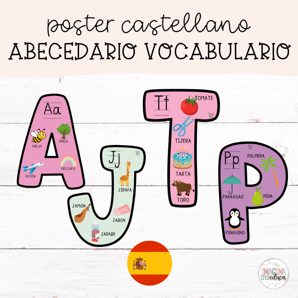 Abecedario vocabulario castellano – Imagina, crea, educa