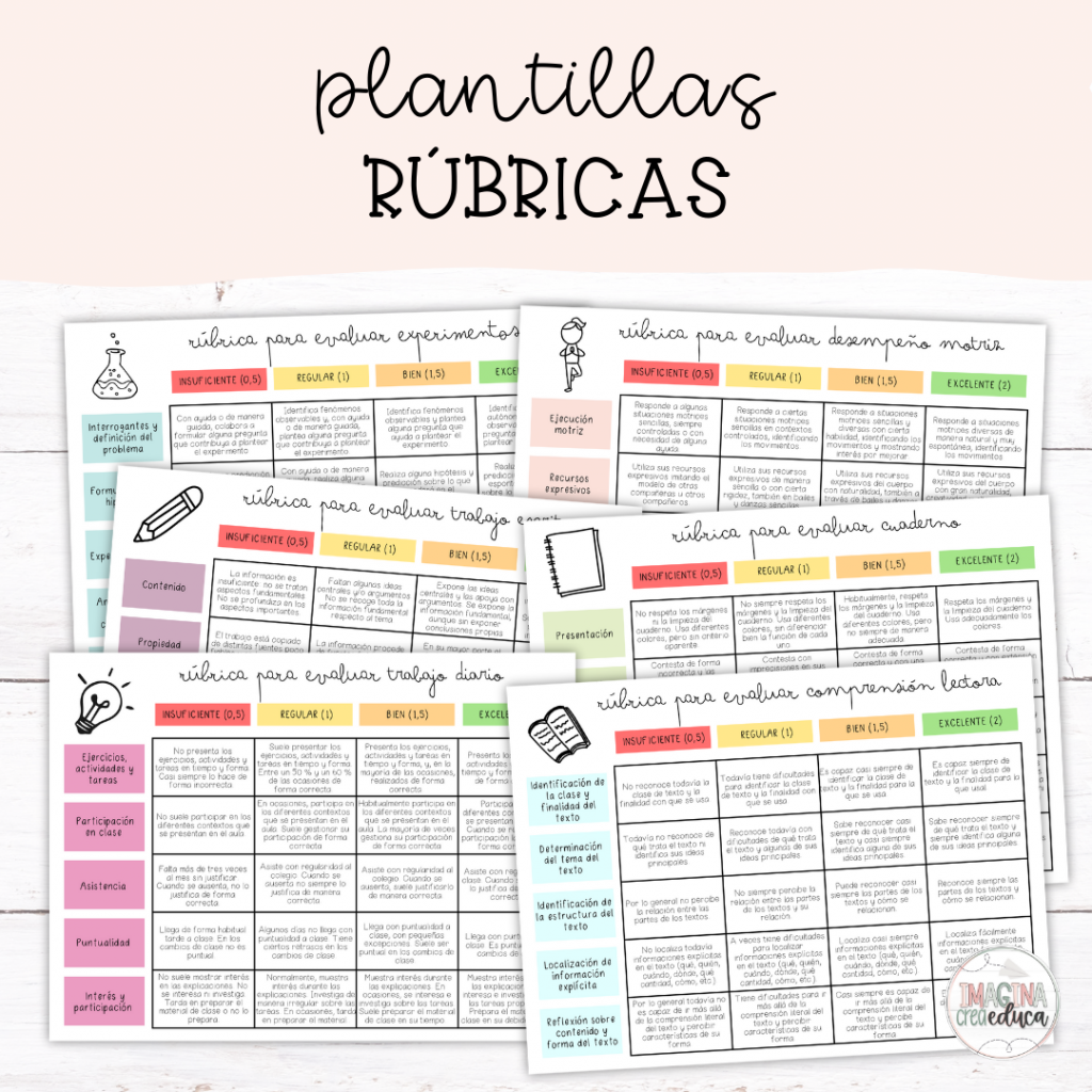 Plantillas rúbricas – Imagina, crea, educa