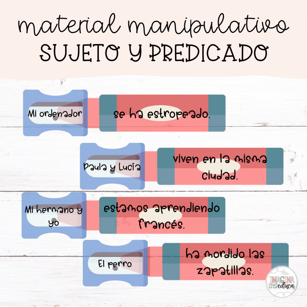 Lápices sujeto y predicado – Imagina, crea, educa