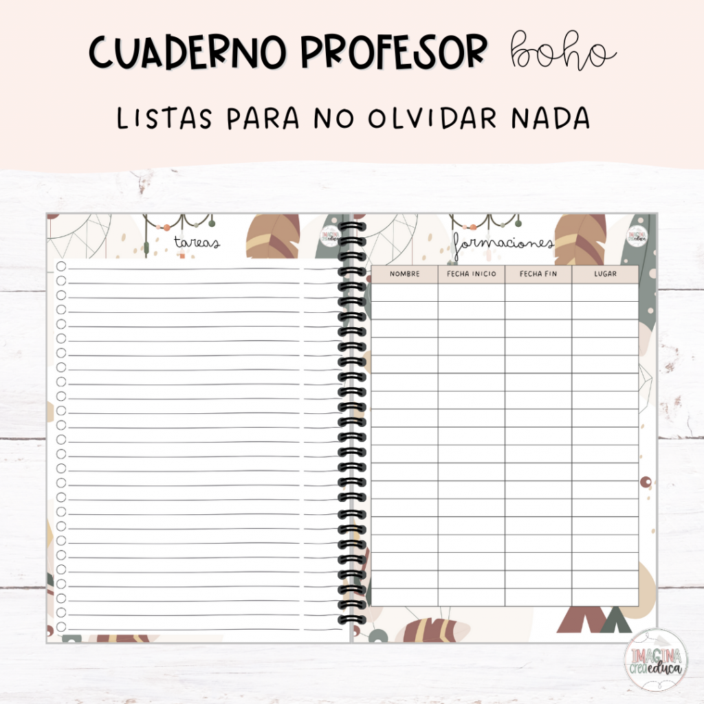 Cuaderno del profesor boho – Imagina, crea, educa