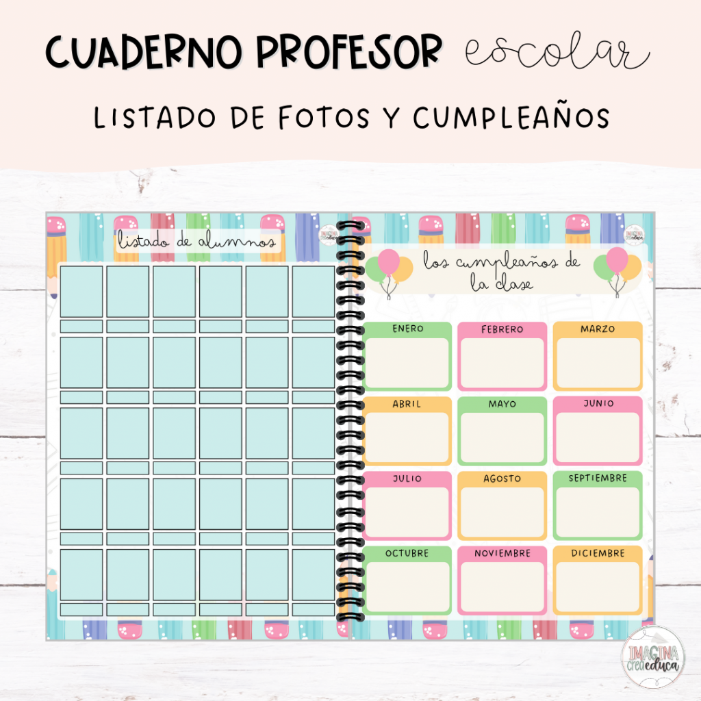 Cuaderno del profesor escolar – Imagina, crea, educa