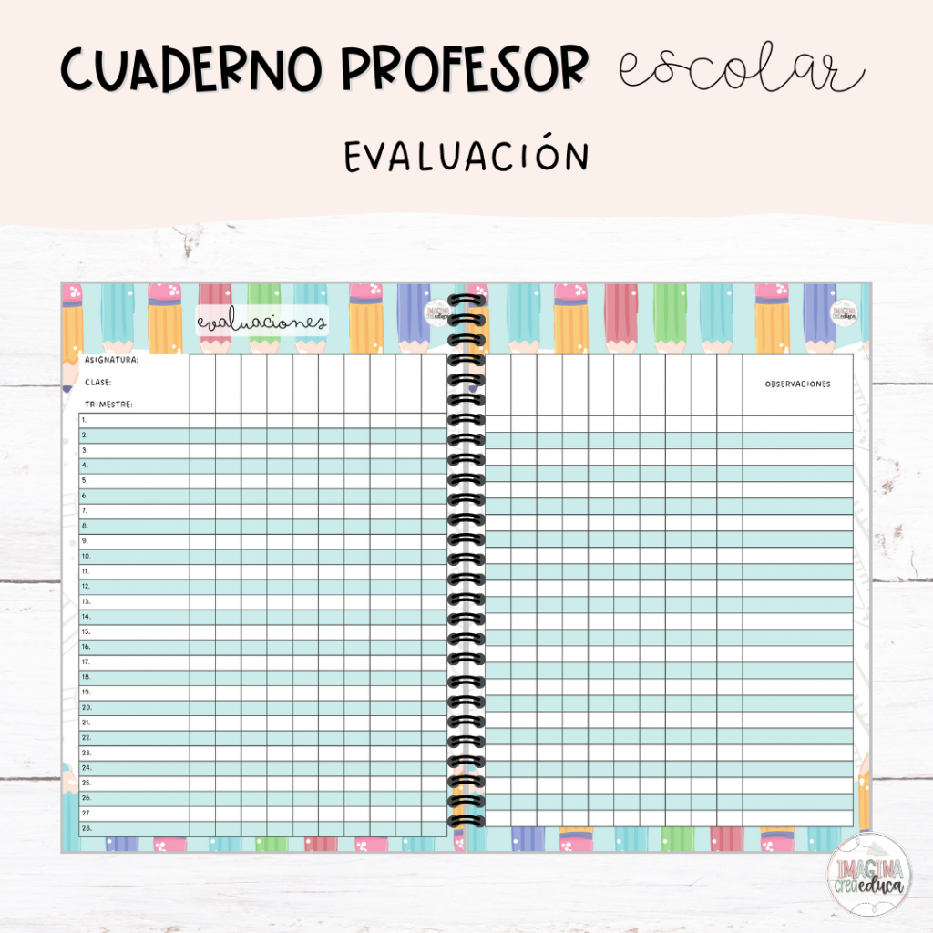 Cuaderno del profesor escolar – Imagina, crea, educa
