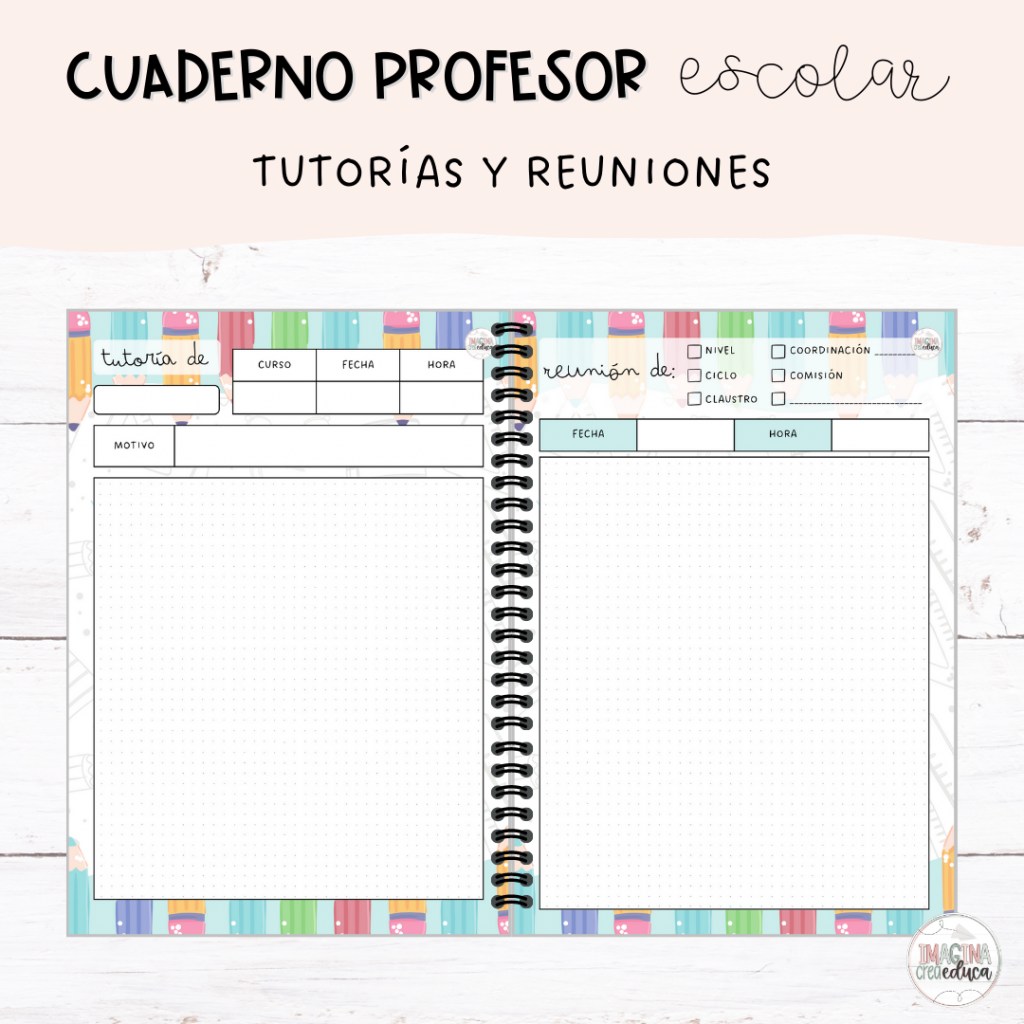 Cuaderno del profesor escolar – Imagina, crea, educa