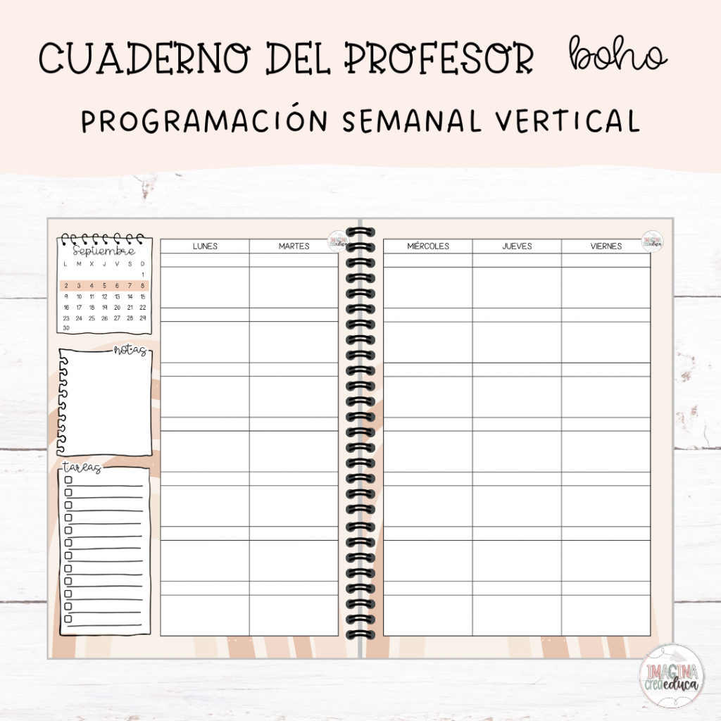 Cuaderno del profesor boho – Imagina, crea, educa